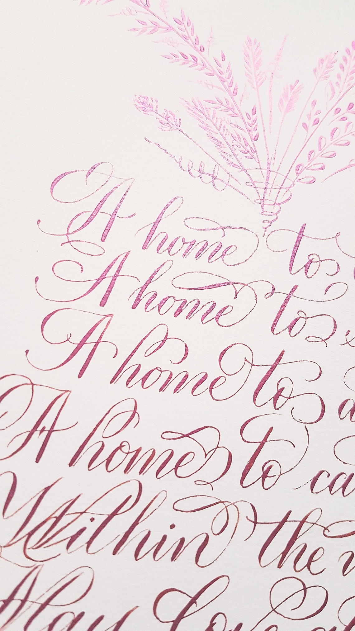 Custom Calligraphy Quote New Home Card Bespoke Lettering - Etsy UK