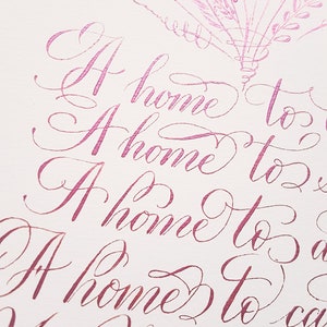 Custom Calligraphy Quote, New Home Card, Bespoke Lettering, Handwritten ...