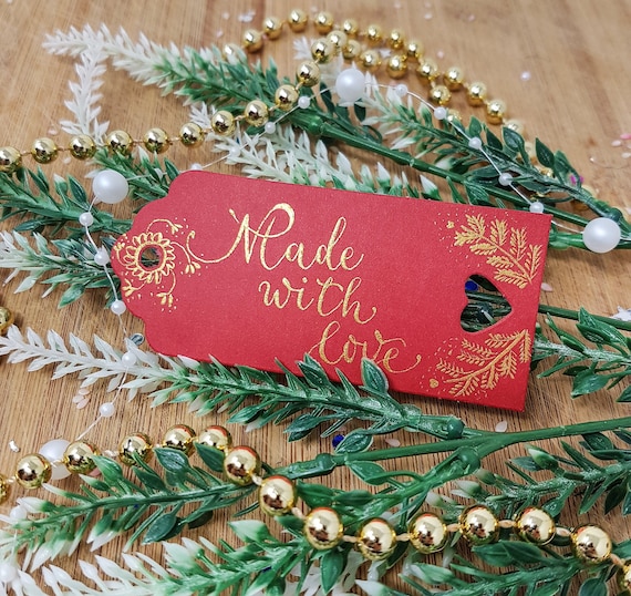 Personalised Gift Tags Calligraphy Red Custom Tags | Etsy