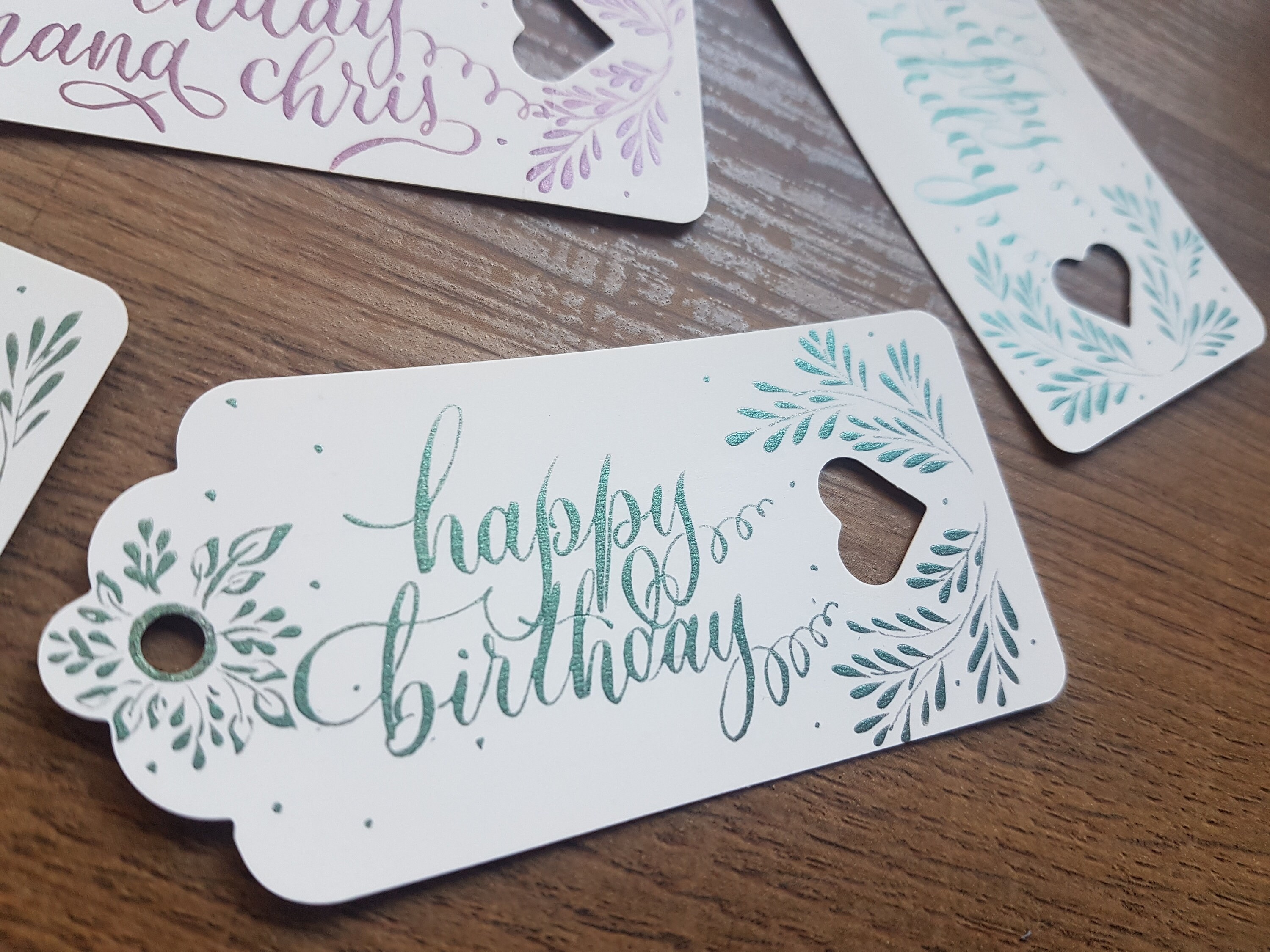 Calligraphy Custom Tags Happy Birthday Gift Tags Custom | Etsy