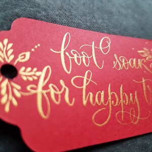 Personalised Gift Tags, Calligraphy Red Custom Tags, Personalised ...