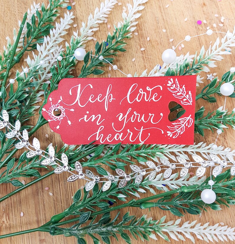 Personalised Gift Tags Calligraphy Red Custom Tags | Etsy