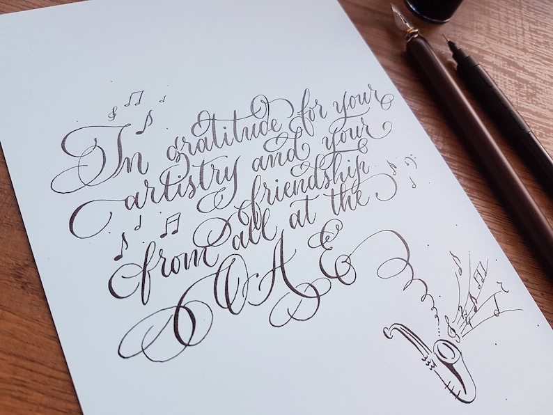 A5 Custom Calligraphy Card, Personalised Wedding Gift Card, Custom ...