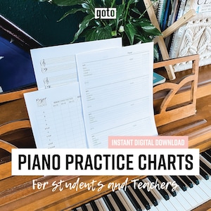Piano Practice Chart and Music Assignment Sheet. Scales Tracker Sheets ...