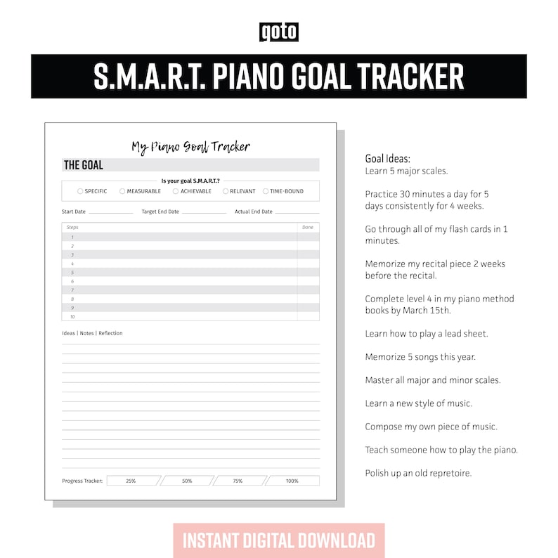 Piano Practice Chart and Music Assignment Sheet. Scales Tracker Sheets ...