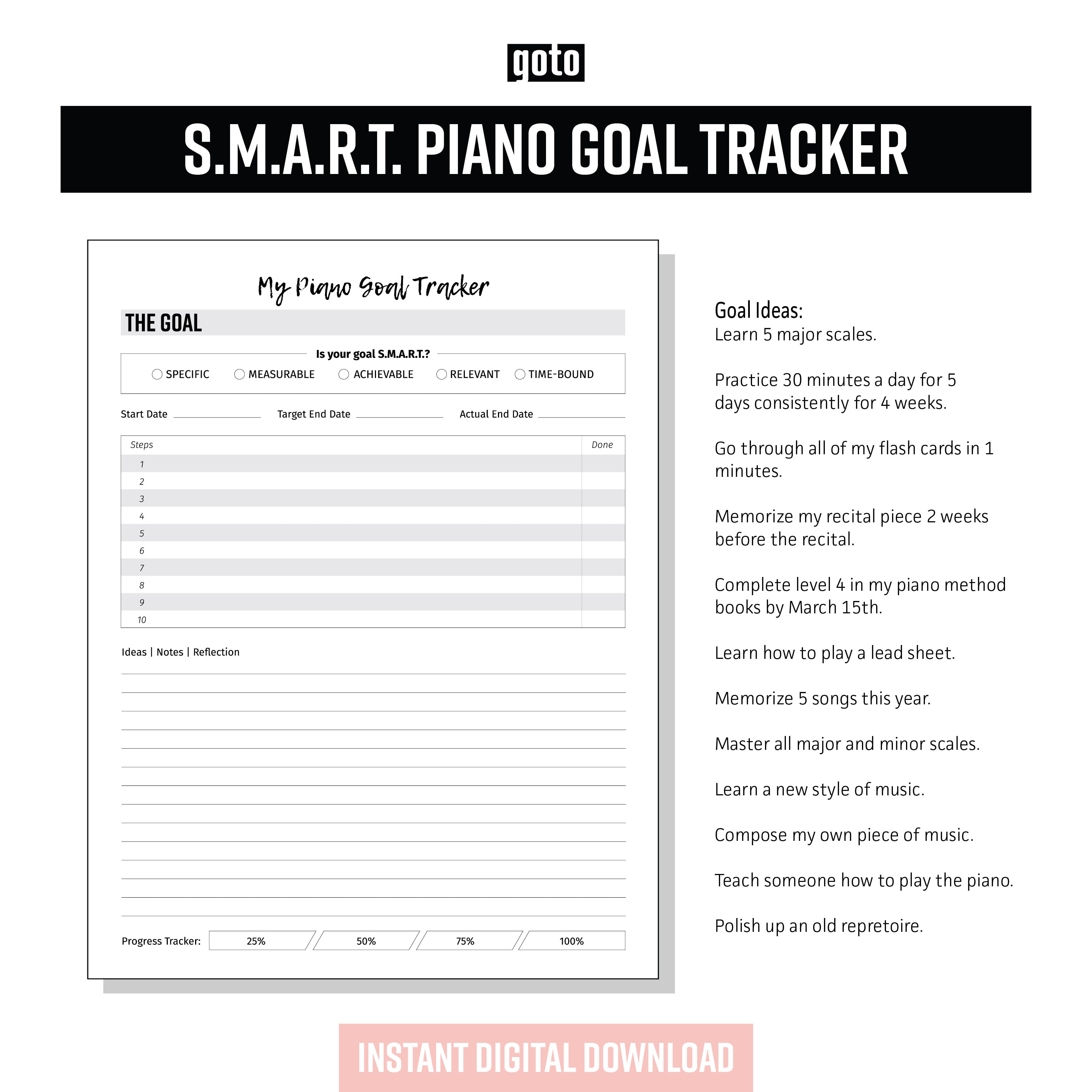 Piano Practice Chart and Music Assignment Sheet. Scales Tracker Sheets ...