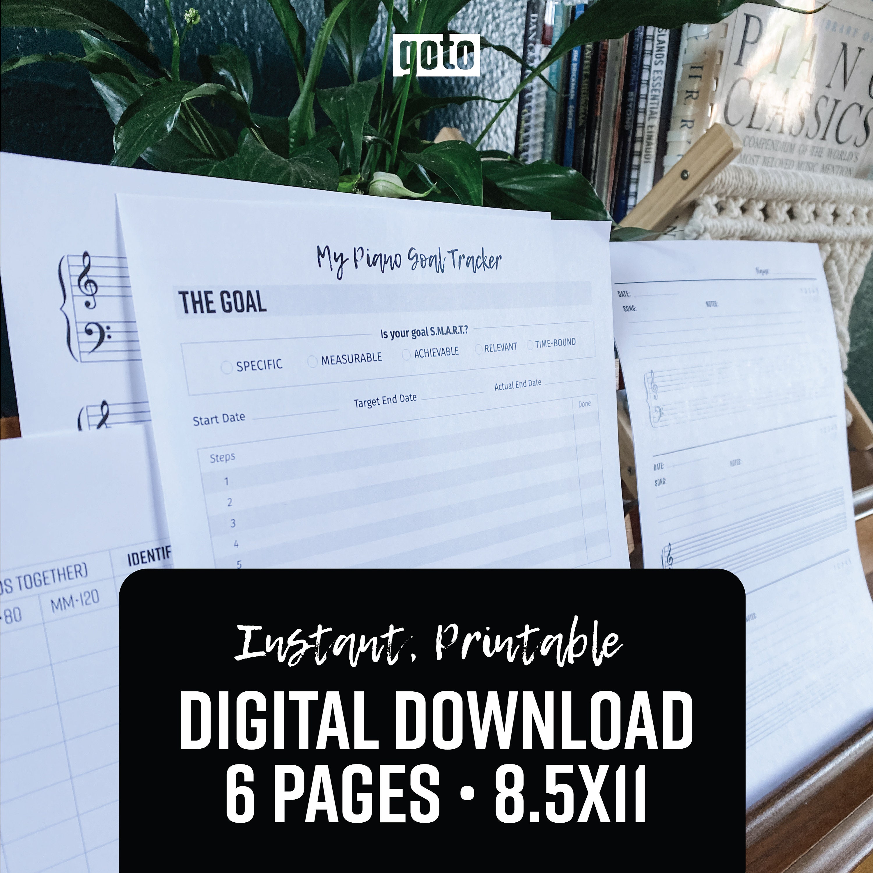 Piano Practice Chart and Music Assignment Sheet. Scales Tracker Sheets ...