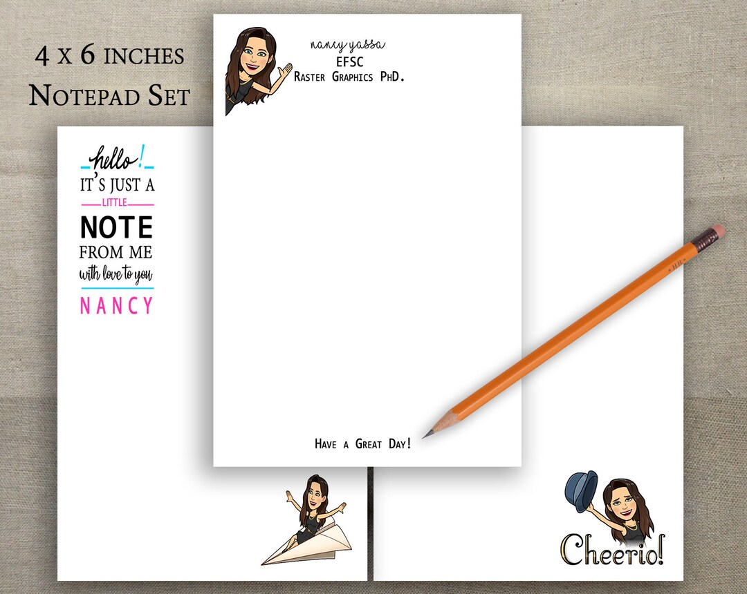 Bitmoji Notepad. Avatar Stationery Set. Name and Bitmoji. Personalized ...