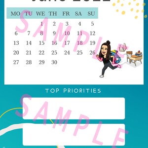 Bitmoji MINI Clipboard Calendar 2022-2023 Calendar-desk - Etsy
