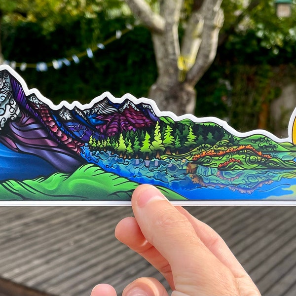 Mountain Design Water Bottle - Etsy