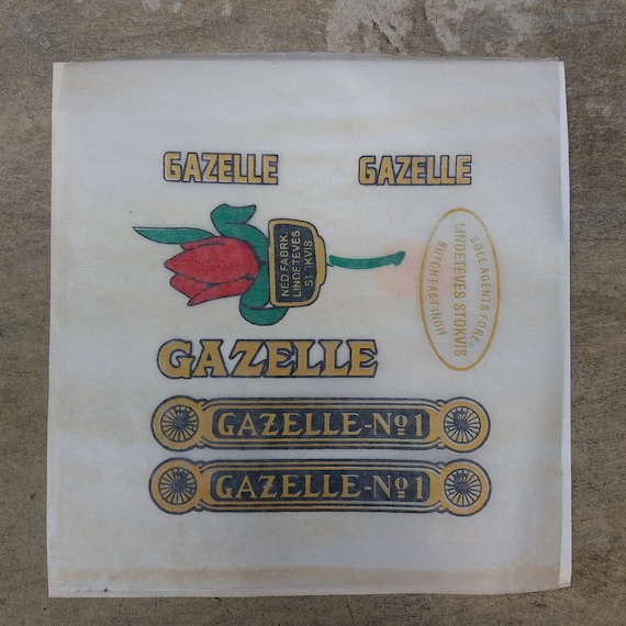 1 Sheet GAZELLE Decal Sticker for Gazelle Vintage Bicycle NOS | Etsy