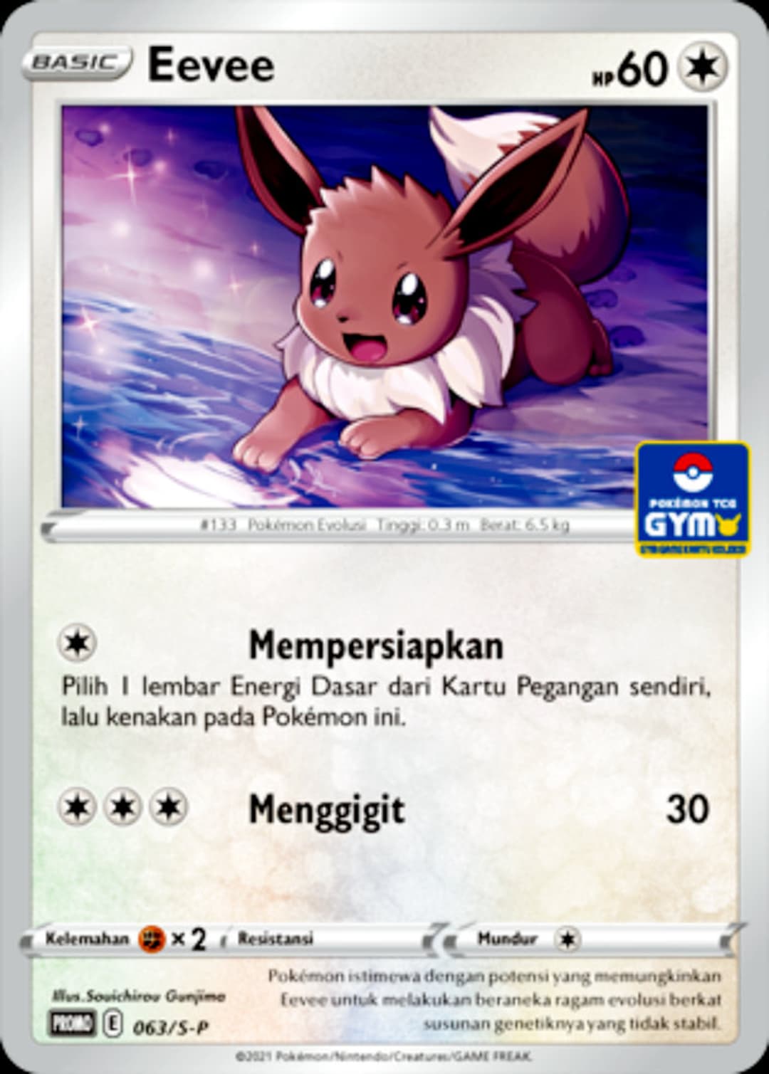 EEVEE Promo 063/S-P GYM Stamp Pokemon TCG Indonesia Free Shipping - Etsy