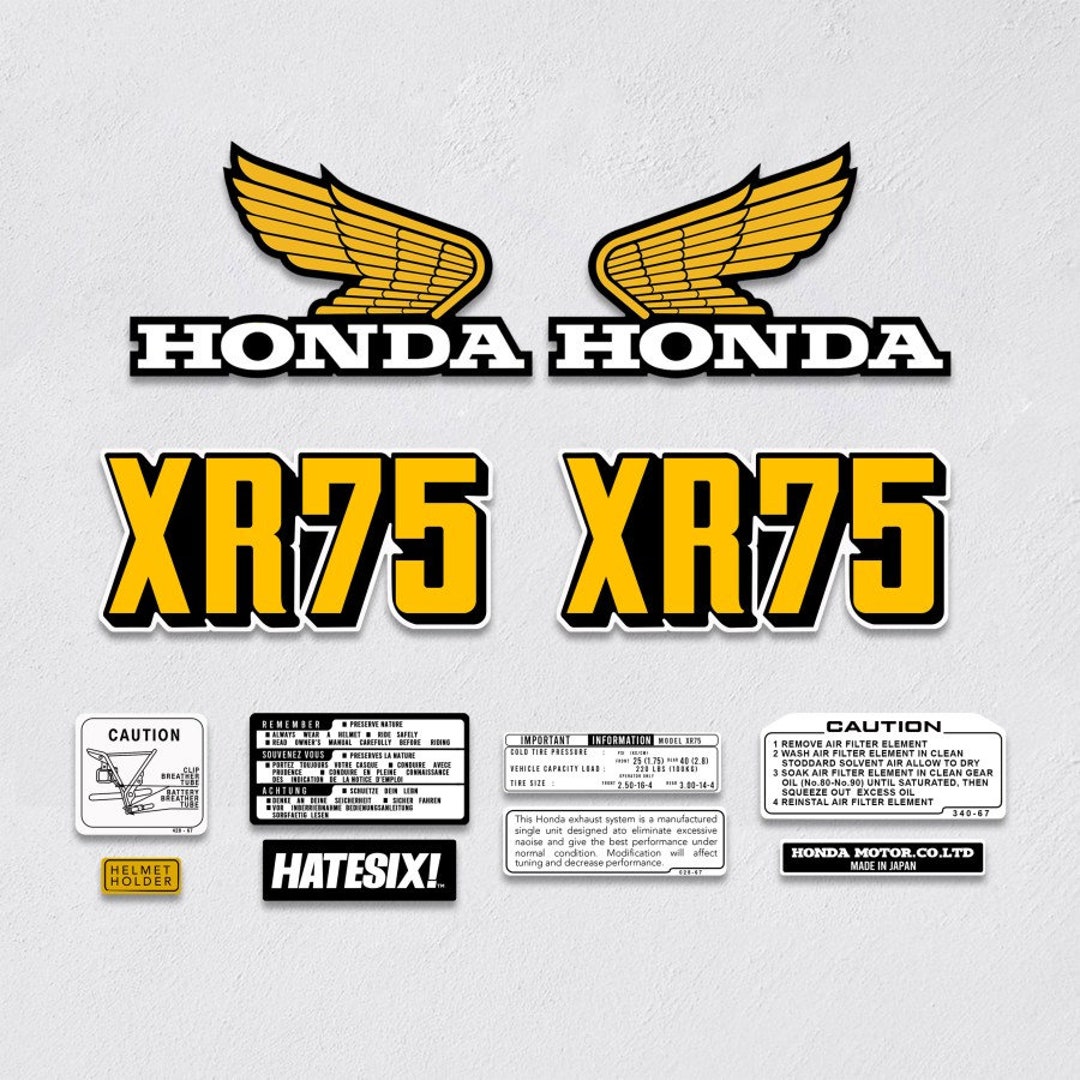 Sticker Decal Vintage Bike XR 75 Side Cover Fuel Tank - Etsy