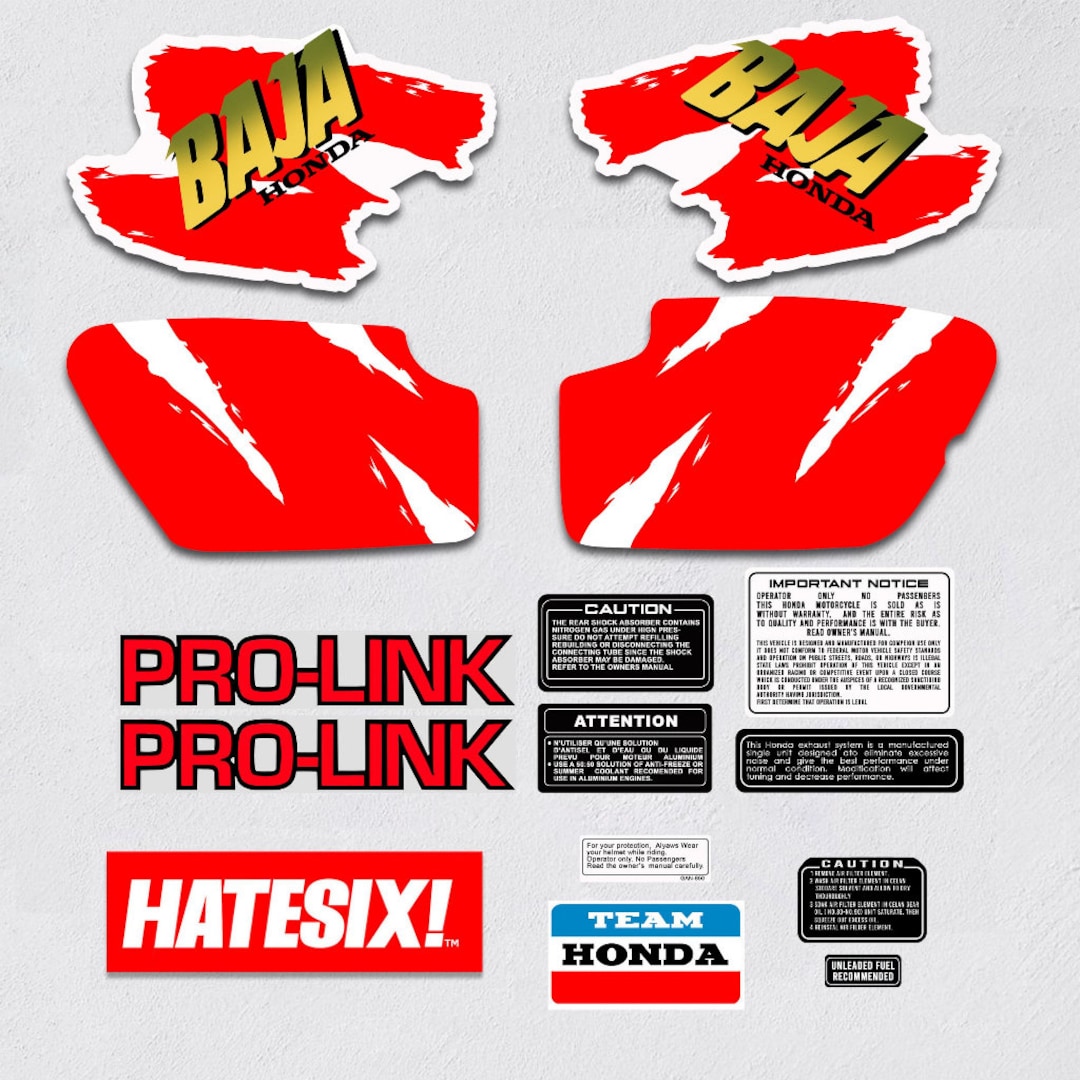 Sticker Emblem Honda XRL Baja 1990 Side Cover Fuel Gas Tank free ...