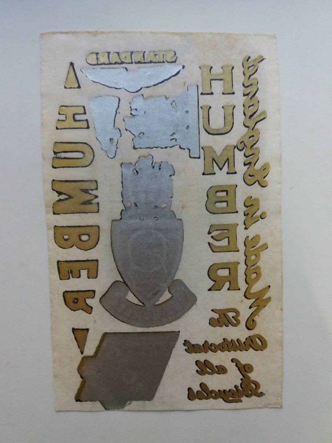 1 Sheet HUMBER STANDARD Transfer Decal Sticker for Vintage - Etsy