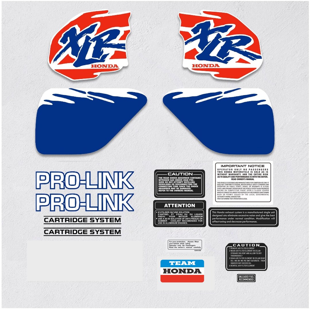 Sticker Decal Vintage Bike Baja XR 200 Mode XR 1996 Side Cover Fuel ...