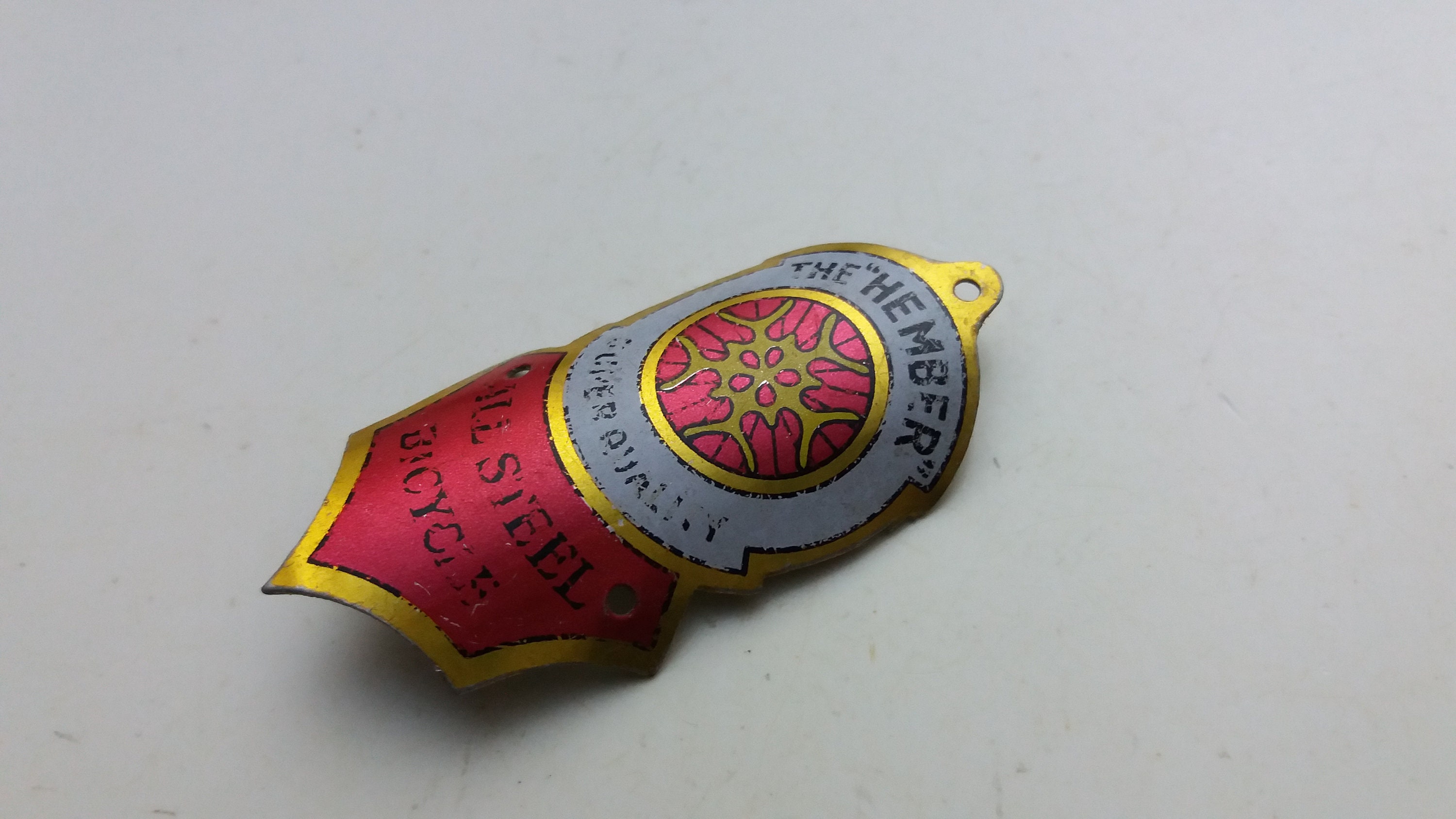 The Hember Red Color Head Badge Emblem for Humber Vintage Bicycle NOS ...