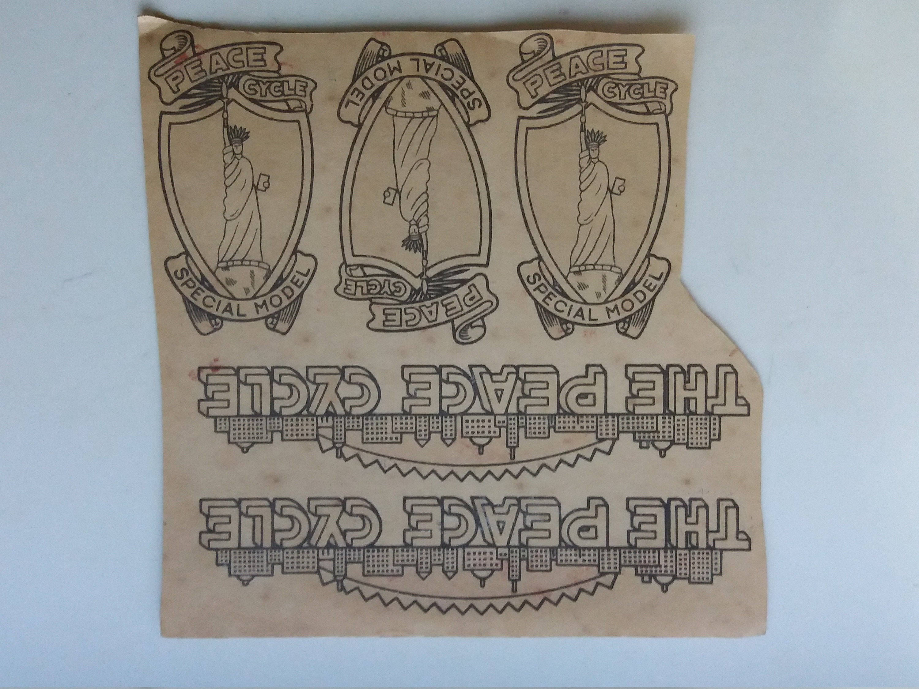 1 Sheet the PEACE Cycle Transfer Decal Sticker for Vintage - Etsy