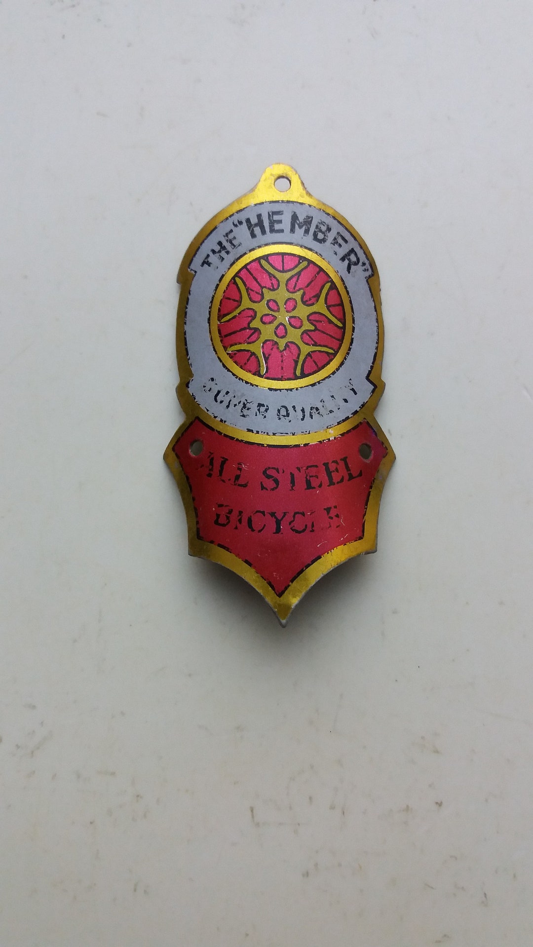 The Hember Red Color Head Badge Emblem for Humber Vintage Bicycle NOS ...