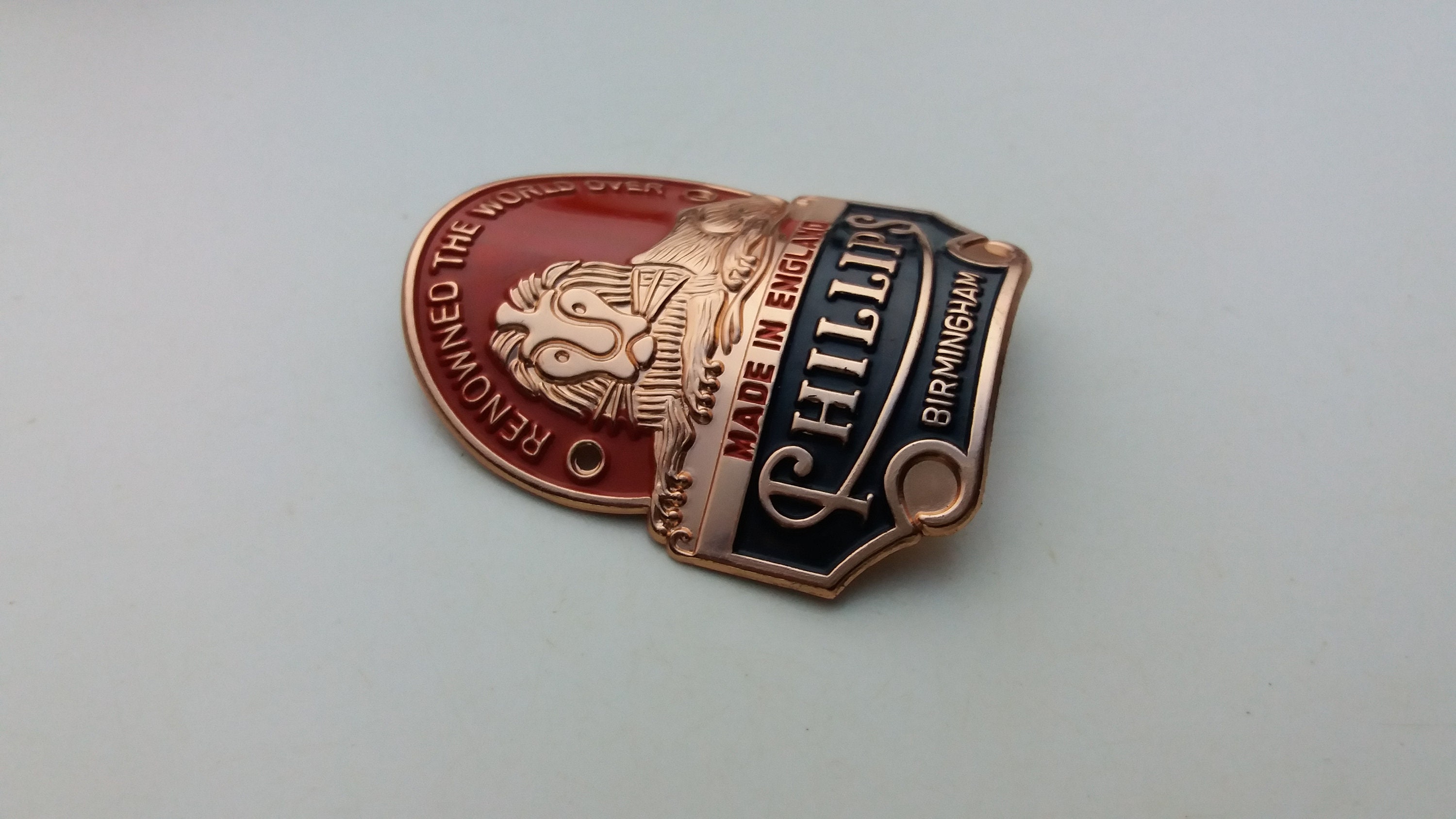 PHILLIPS Red Black Head Badge Emblem for Phillips Vintage - Etsy