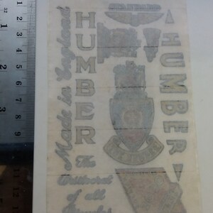 1 Sheet HUMBER STANDARD Transfer Decal Sticker for Vintage - Etsy