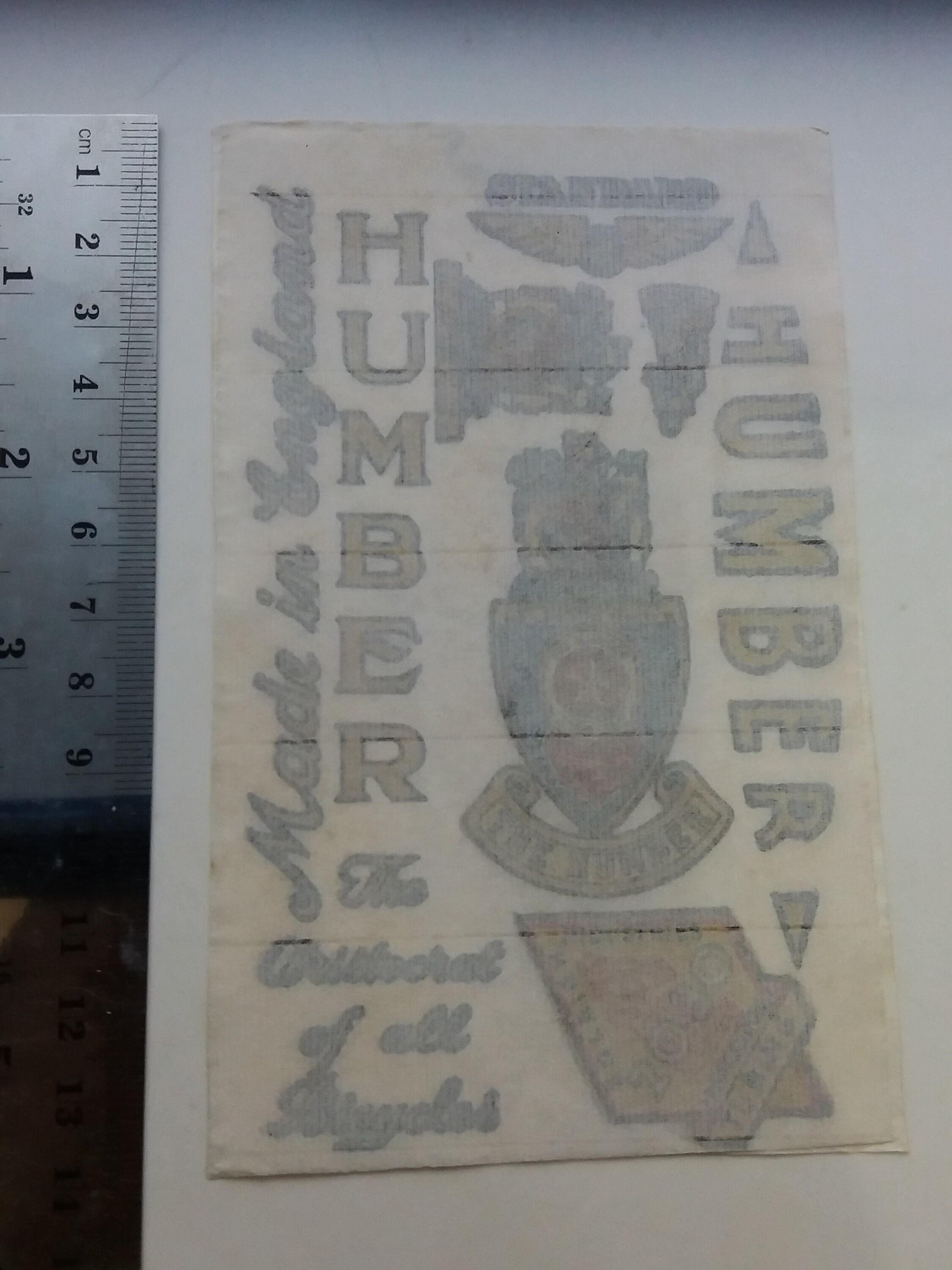 1 Sheet HUMBER STANDARD Transfer Decal Sticker for Vintage - Etsy