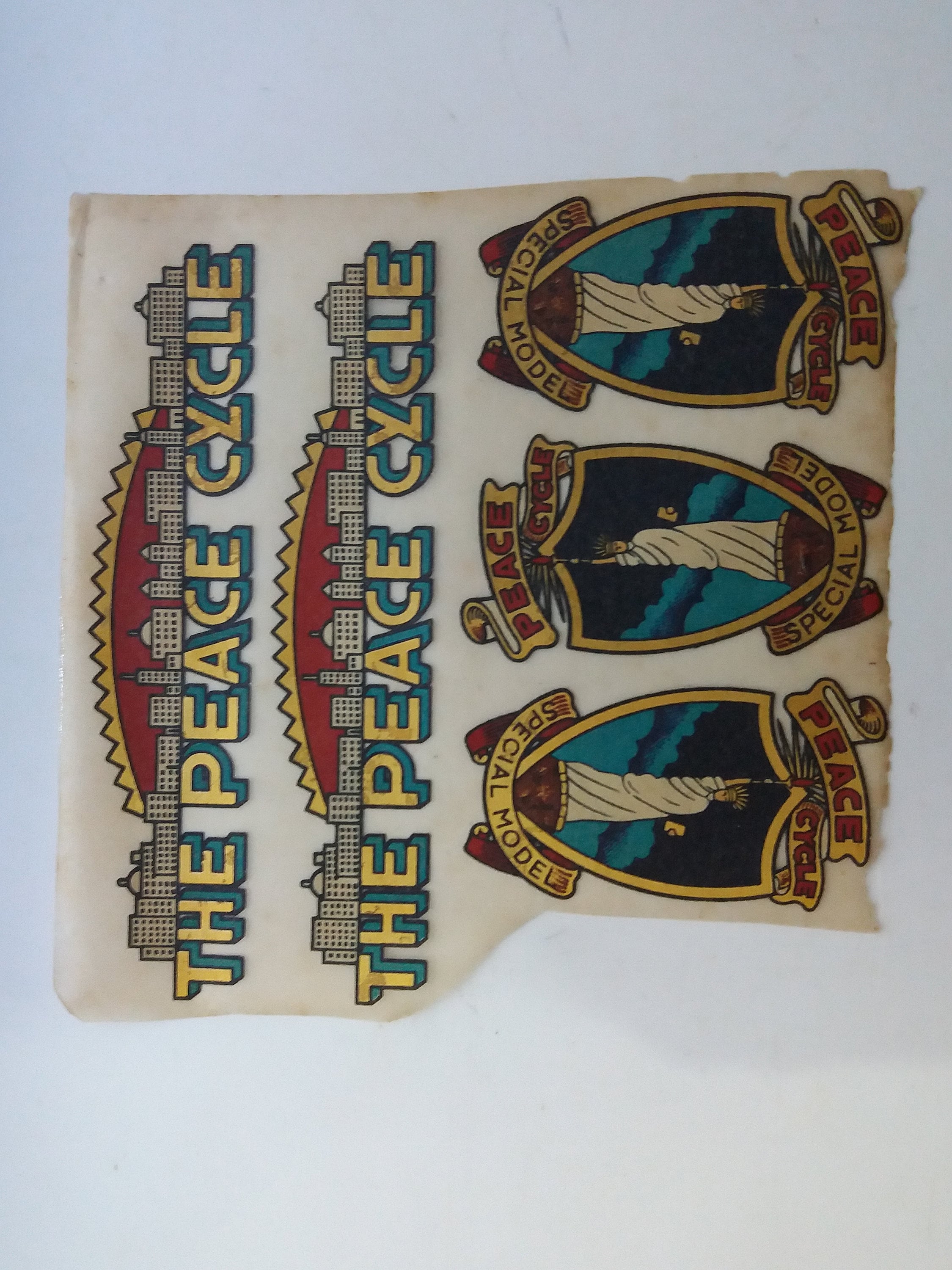 1 Sheet the PEACE Cycle Transfer Decal Sticker for Vintage - Etsy