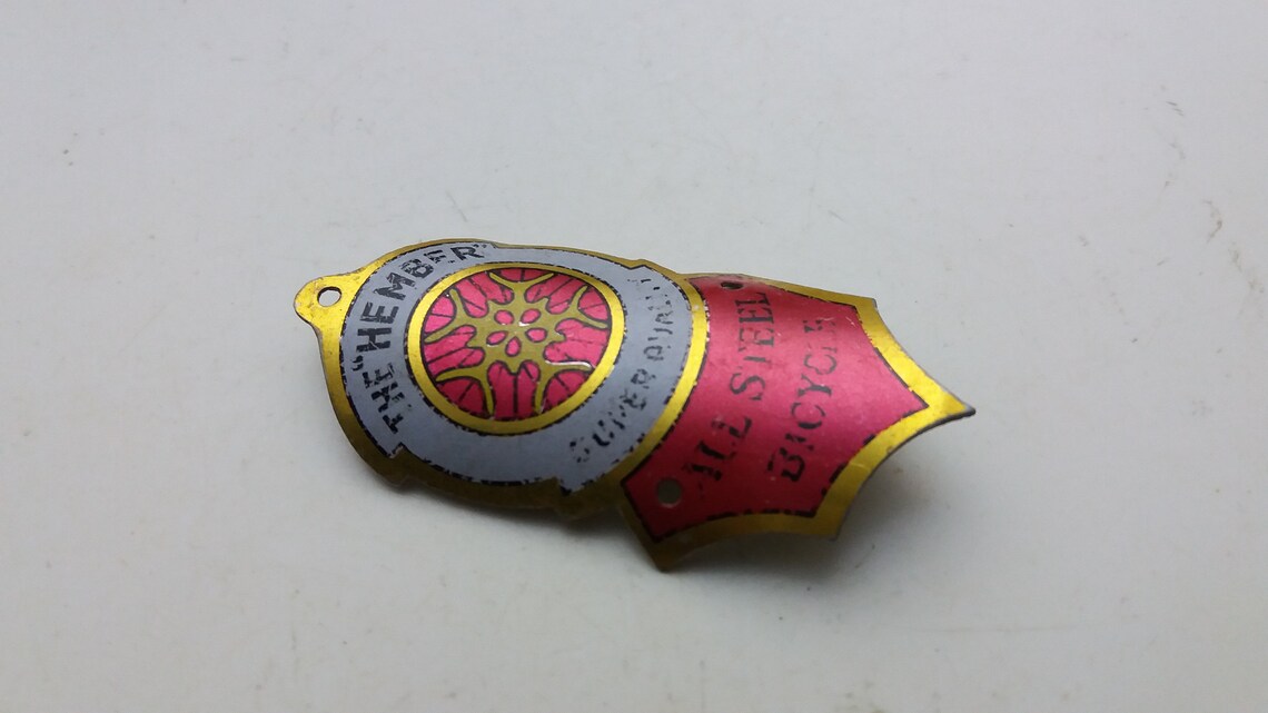 The Hember Red Color Head Badge Emblem for Humber Vintage Bicycle NOS ...