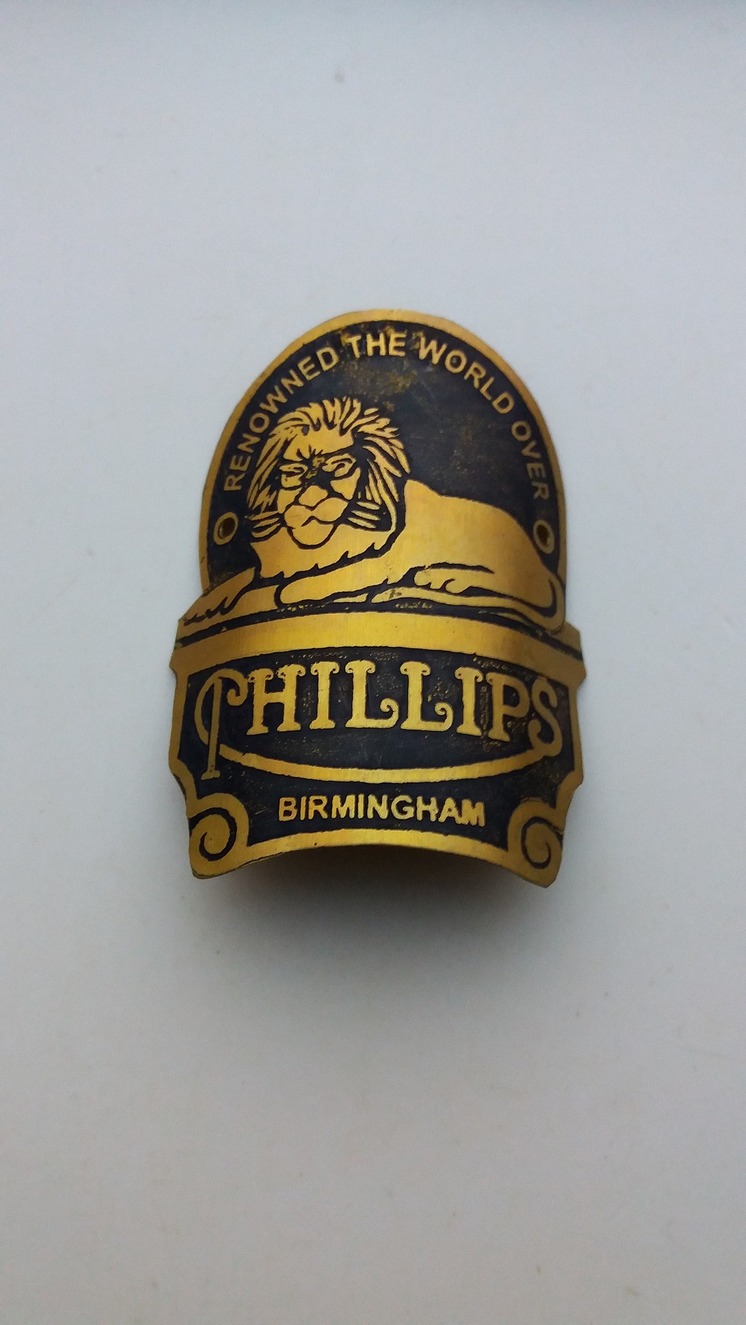 PHILLIPS Black Gold Color Head Badge Emblem for Phillips Vintage ...