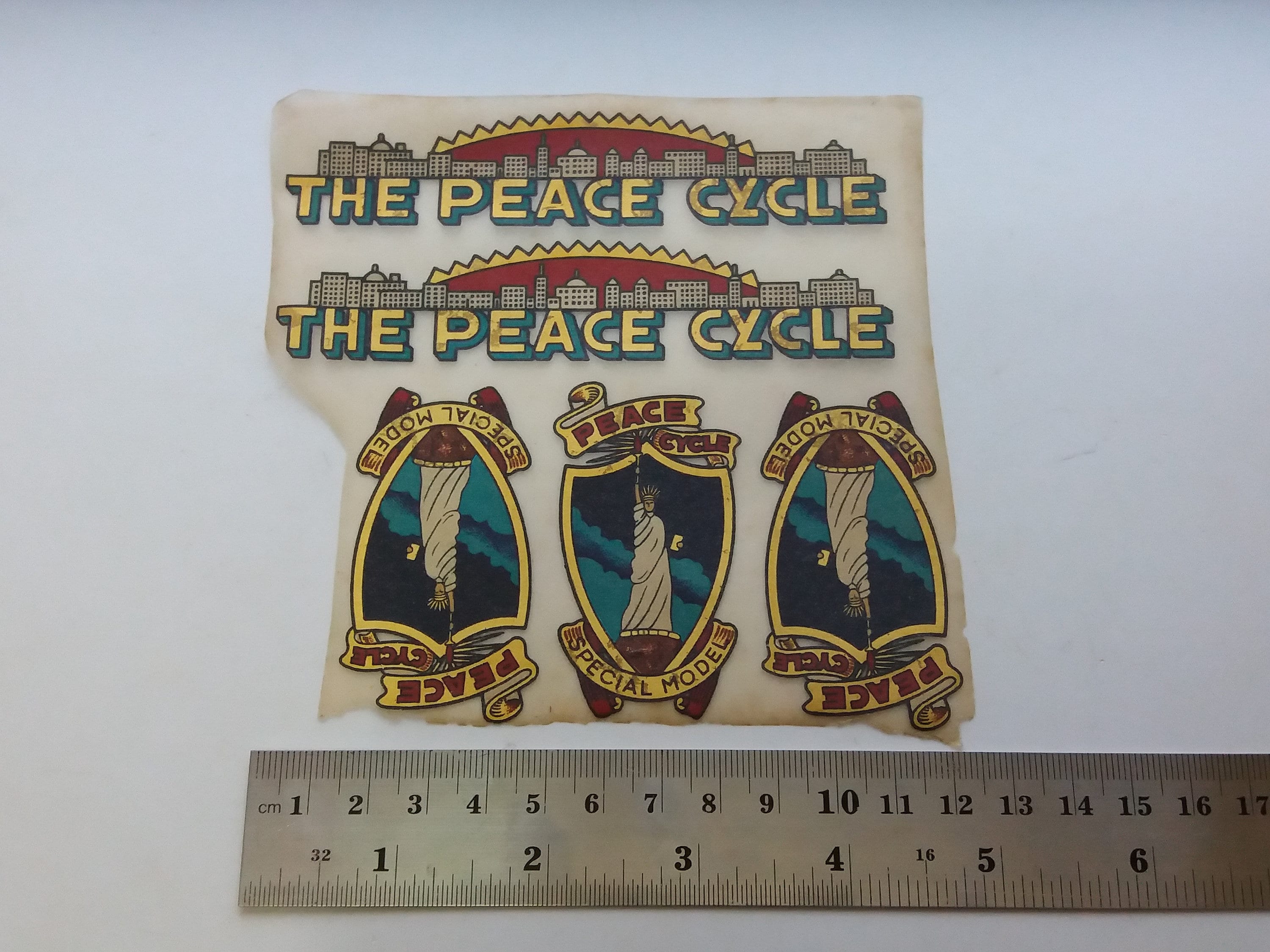 1 Sheet the PEACE Cycle Transfer Decal Sticker for Vintage - Etsy