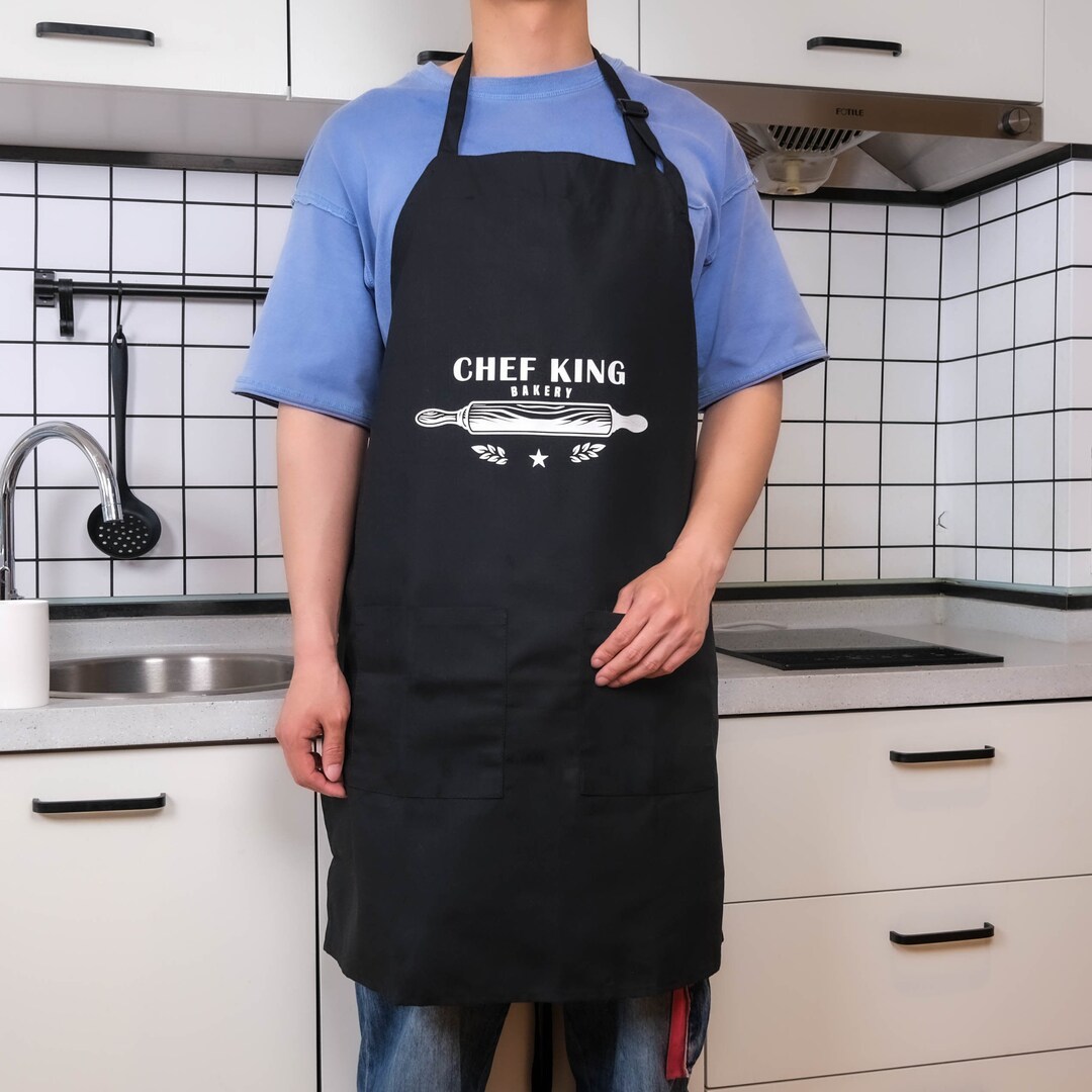 Personalized Apron for Men Custom Text Cooking Apron With Pockets BBQ ...