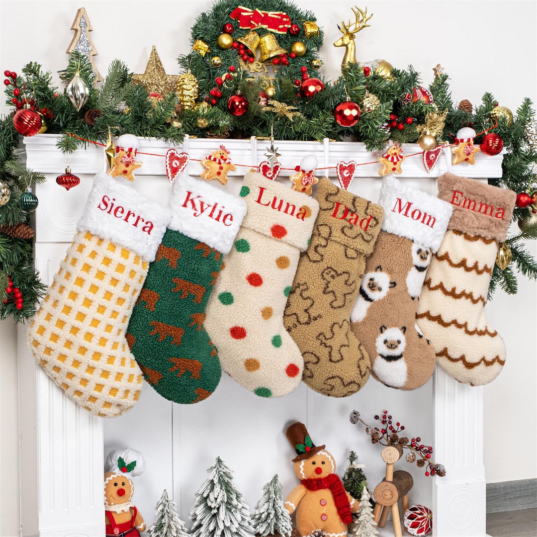 Personalized Christmas Stockings: Farmhouse Warmful Design, Vintage ...
