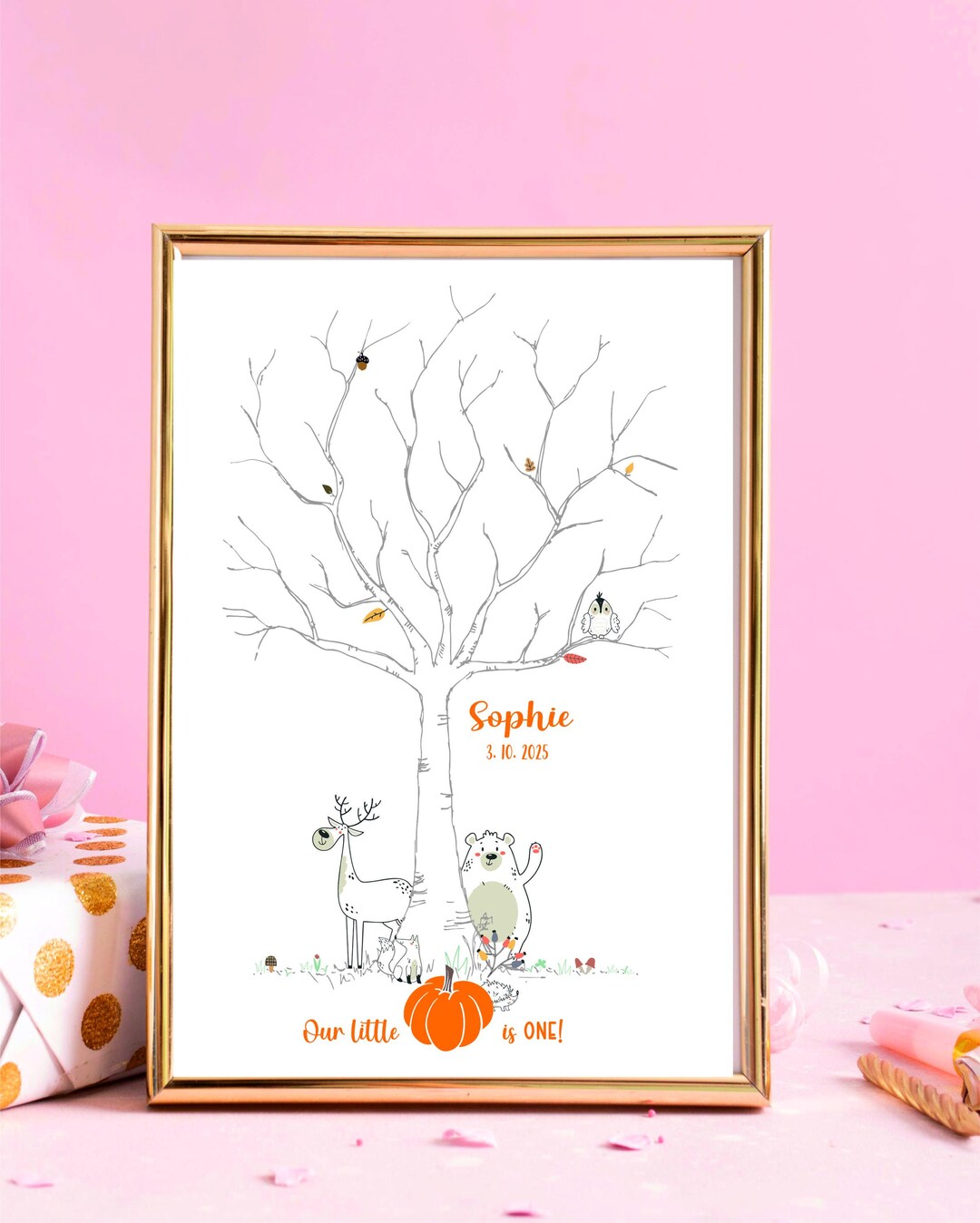 Fingerprint Tree – Autumn Baby Shower / Birthday Printable (digital ...