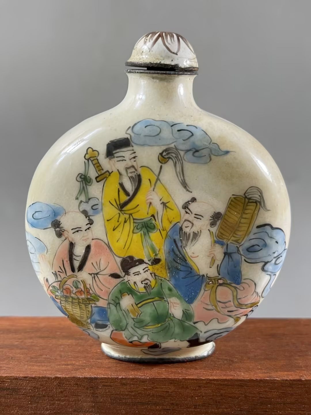 Vintage Cloisonne Copper Snuff Bottle Hand-painted Chinese Traditional ...