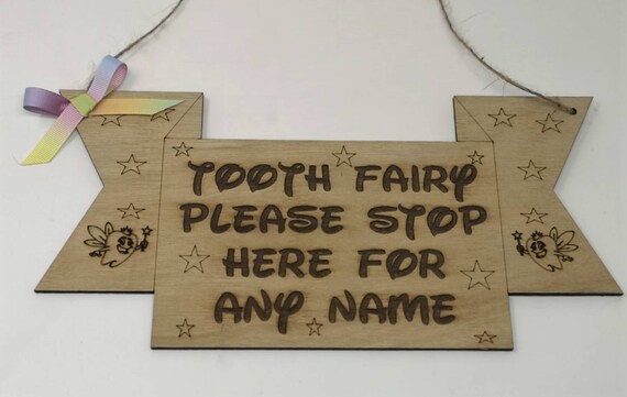 Personalised Tooth Fairy Stop Here Sign Laser Engraved Wooden - Etsy ...