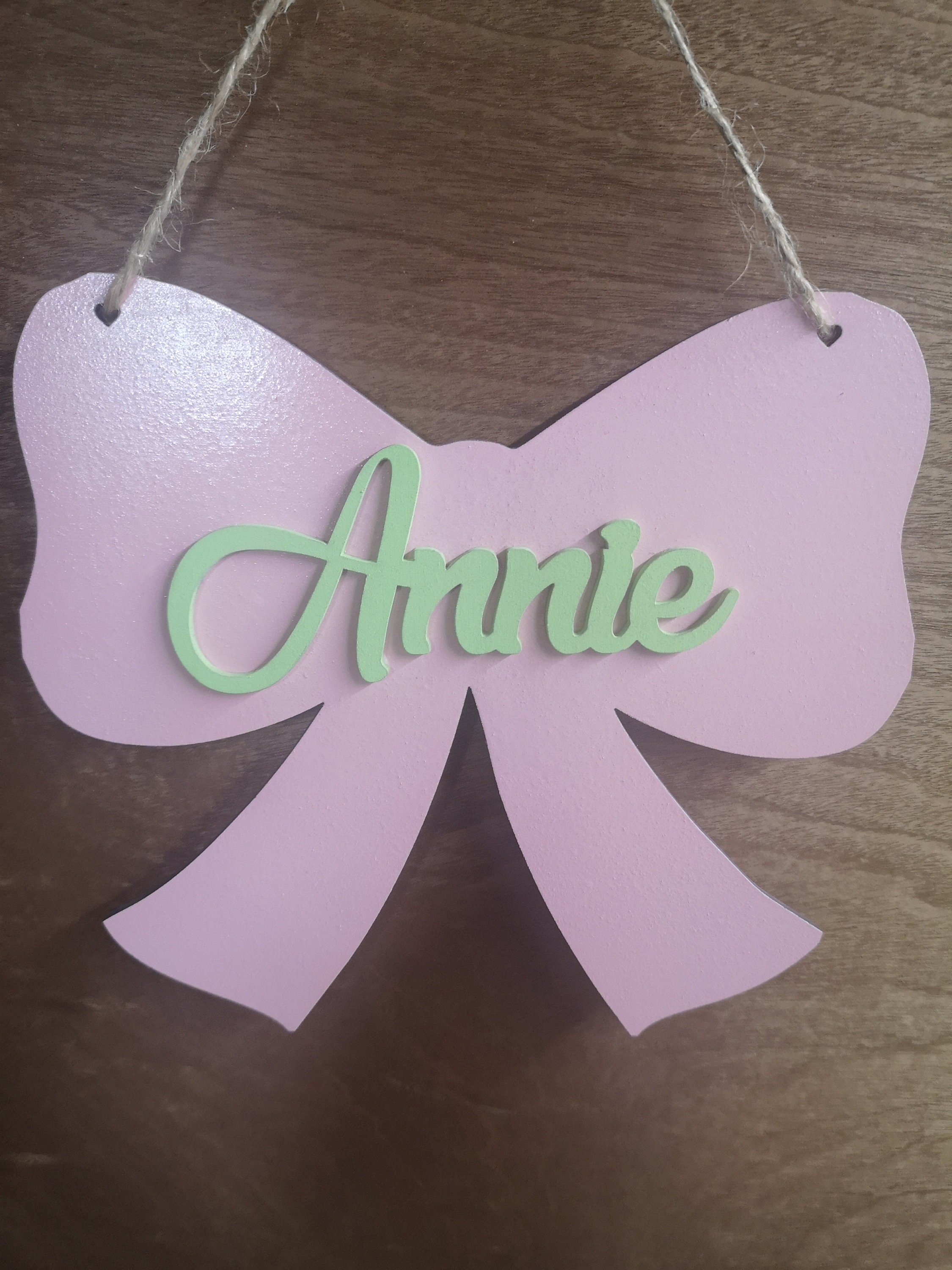 Personalised Pink Wooden Door Sign / Name Plaque | Etsy