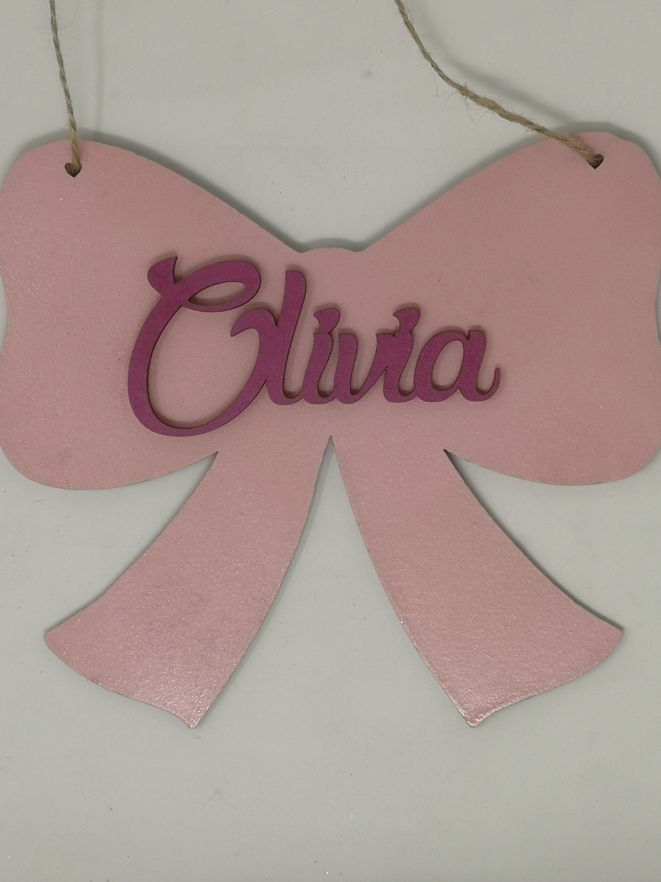Personalised Pink Wooden Door Sign / Name Plaque | Etsy