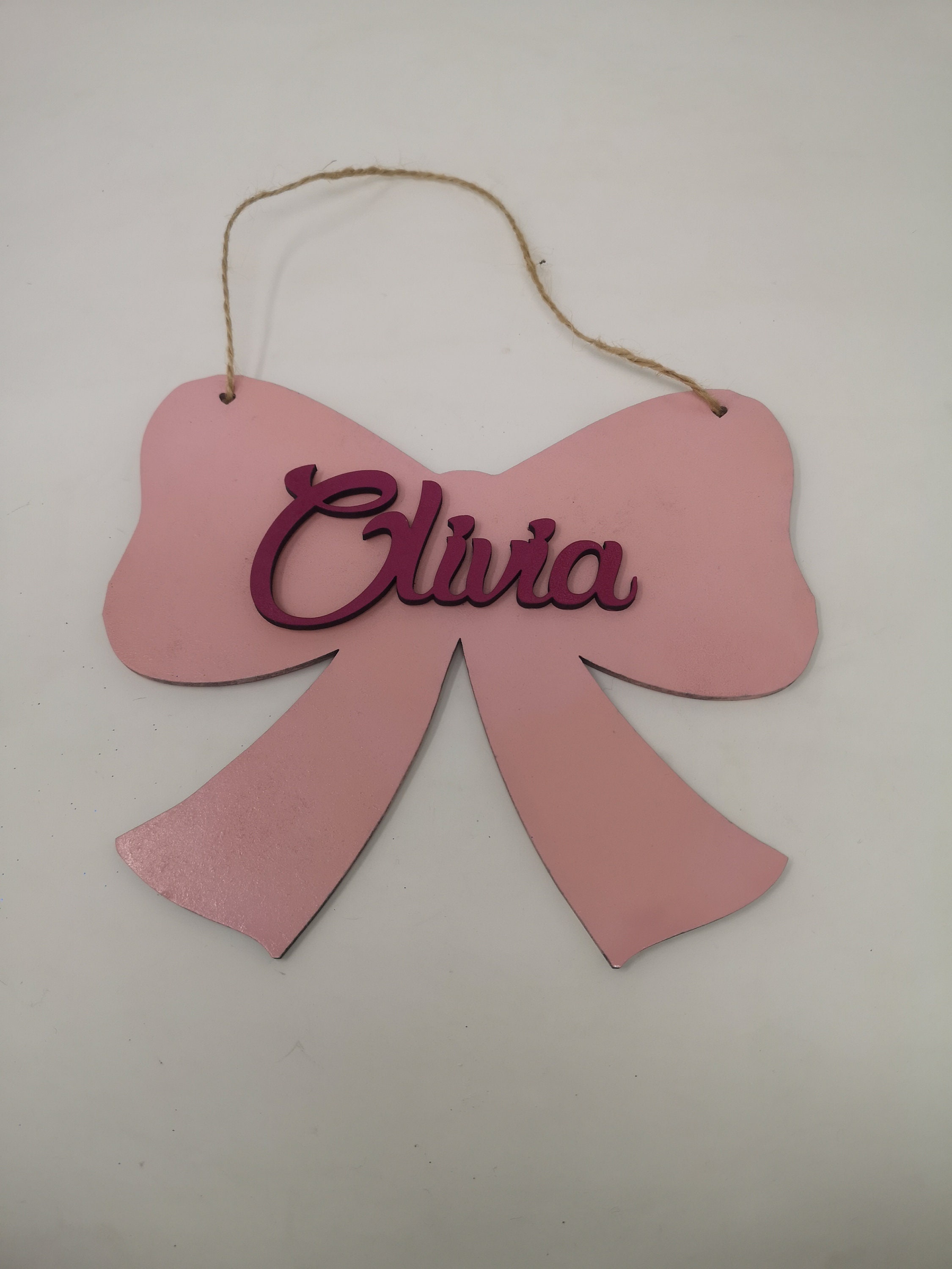 Personalised Pink Wooden Door Sign / Name Plaque | Etsy