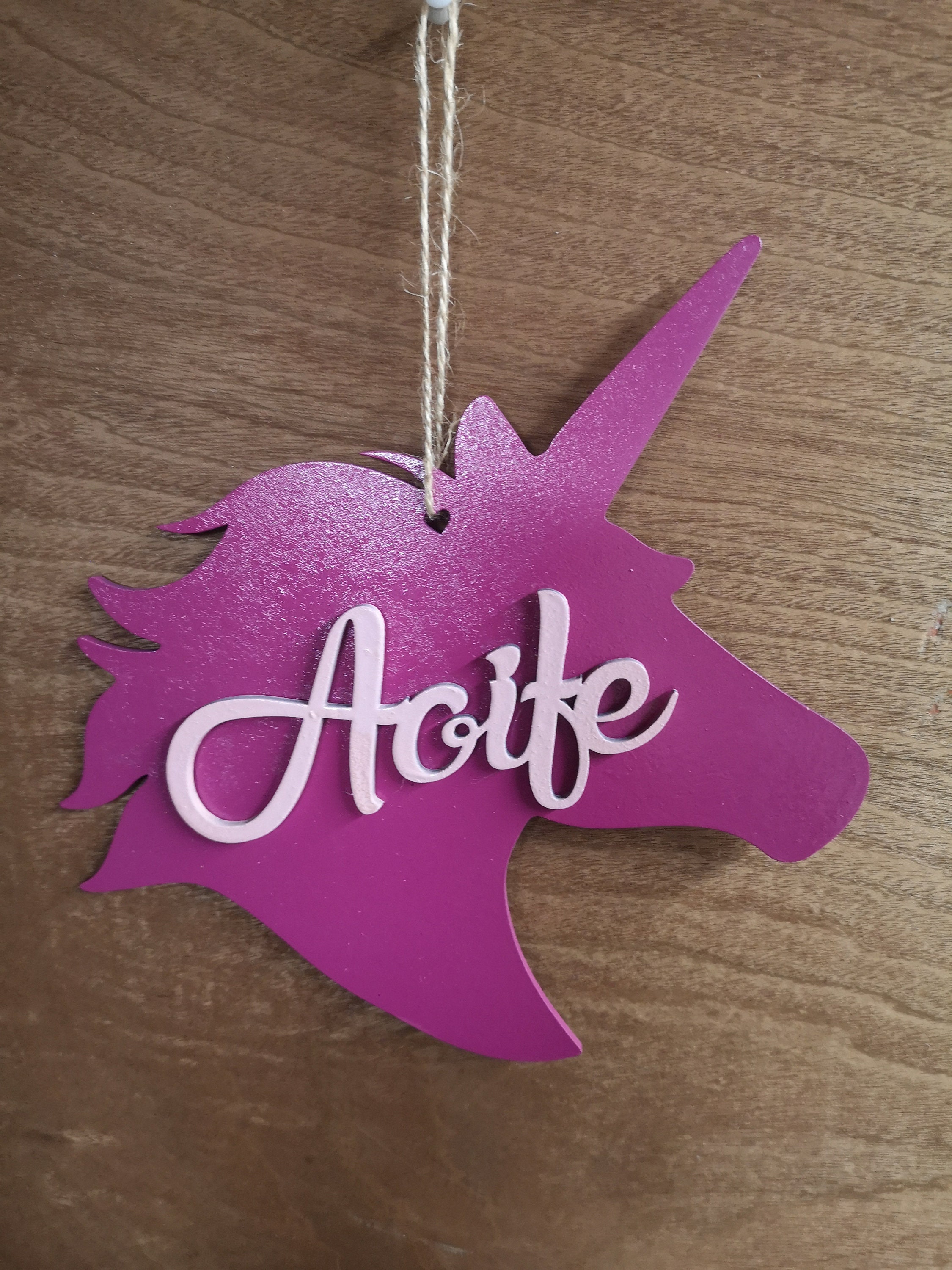 Personalised Pink Wooden Door Sign / Name Plaque | Etsy