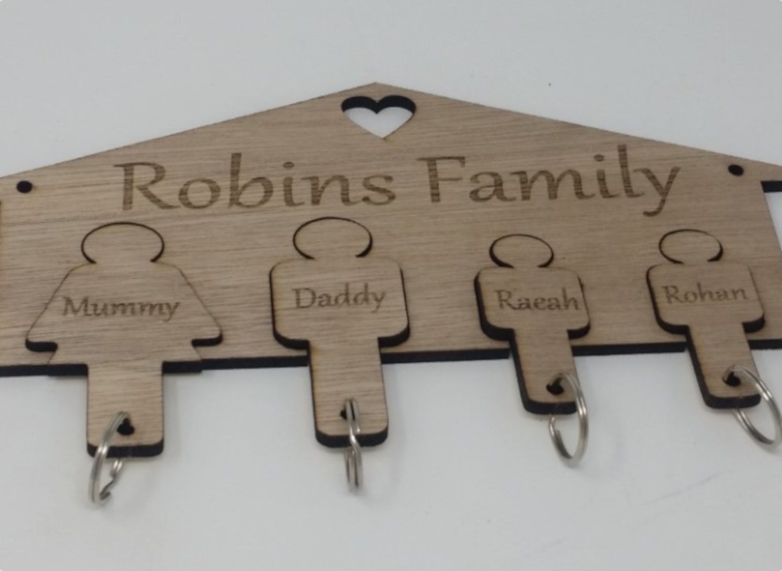 Personalised Family Key Holder / Keyring Holder With Family - Etsy