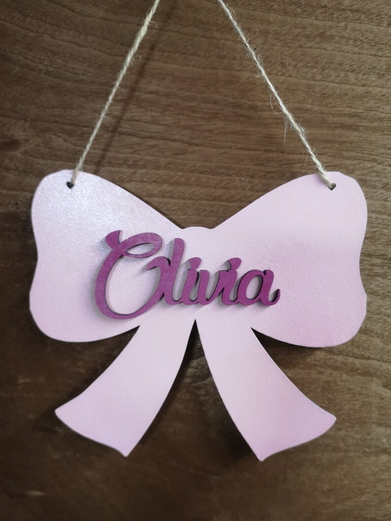 Personalised Pink Wooden Door Sign / Name Plaque | Etsy