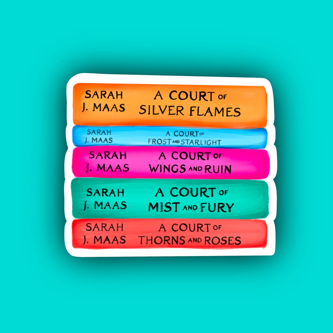 ACOTAR Sticker SJM ACOTAR Book Stack Sticker - Etsy