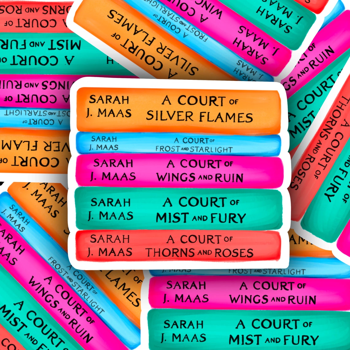 ACOTAR Sticker SJM ACOTAR Book Stack Sticker | Etsy