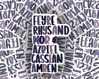 ACOTAR Inner Circle Sticker Feyre & Rhysand Licensed Sarah J Maas A ...