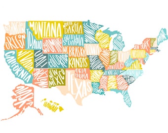 Individual State Stickers - Etsy