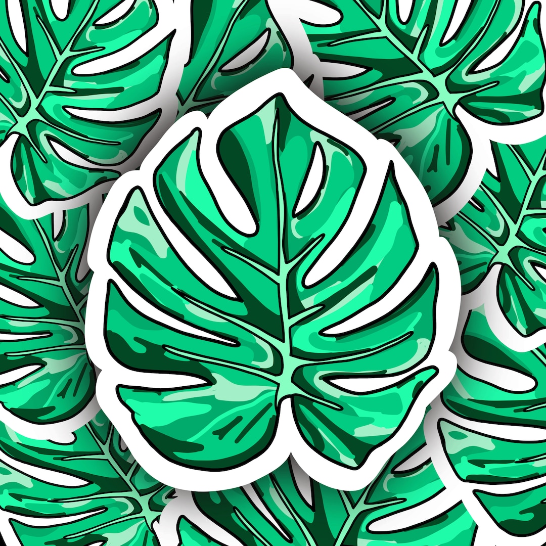 Botanical Sticker | Monster Leaf Sticker - Etsy