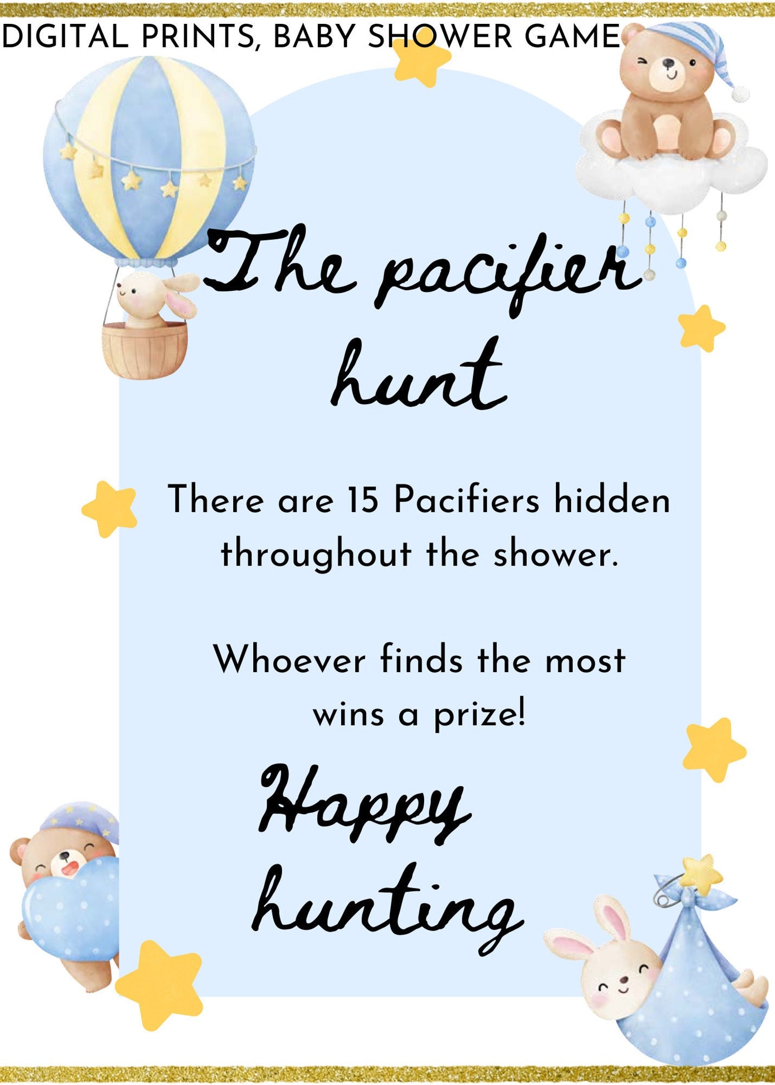 Baby Shower Game the Pacifier Hunt Baby Shower Game Baby - Etsy