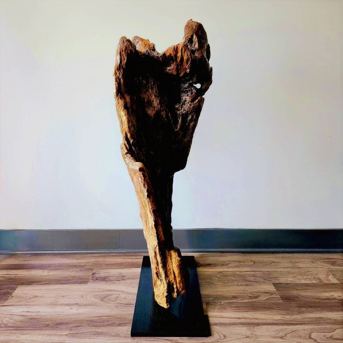 Large Driftwood Art Sculpture Tree Trunk Section "archaic Ingrained ...