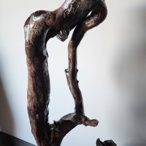 Driftwood Root Art Sculpture "rooted in Stone" With Natural Embedded ...