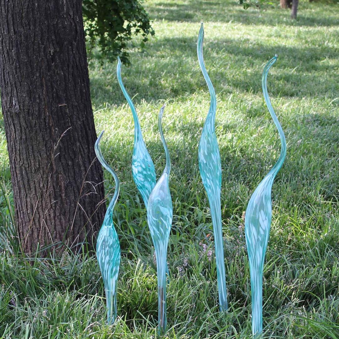 Handmade Glass Art Spire Sculpture for Outdoor Decoration - Etsy